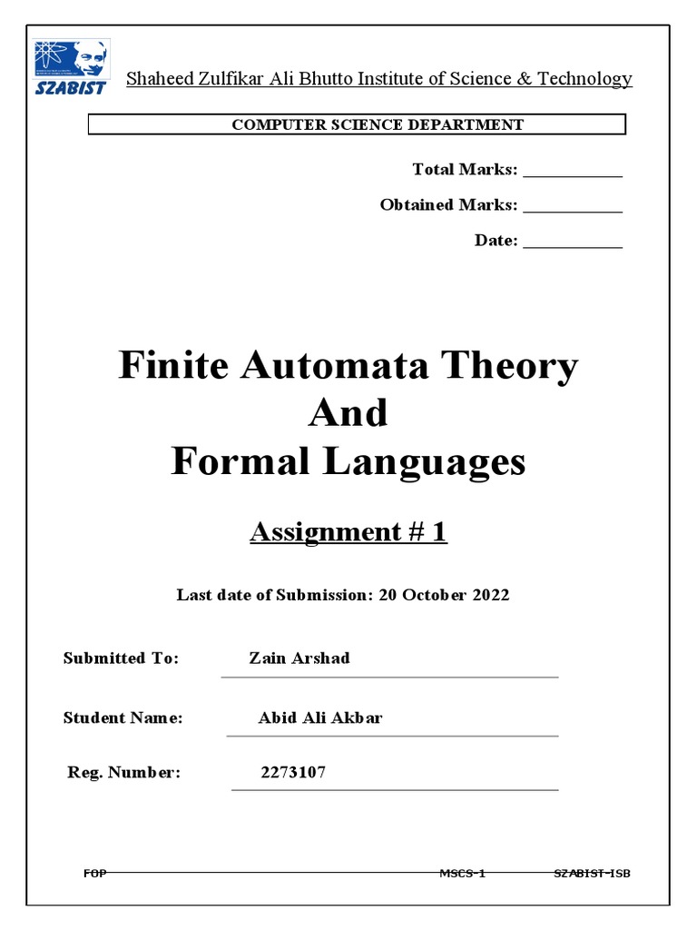 Assignment 01 2273107 20 10 2022 Download Free Pdf String Computer Science Models Of