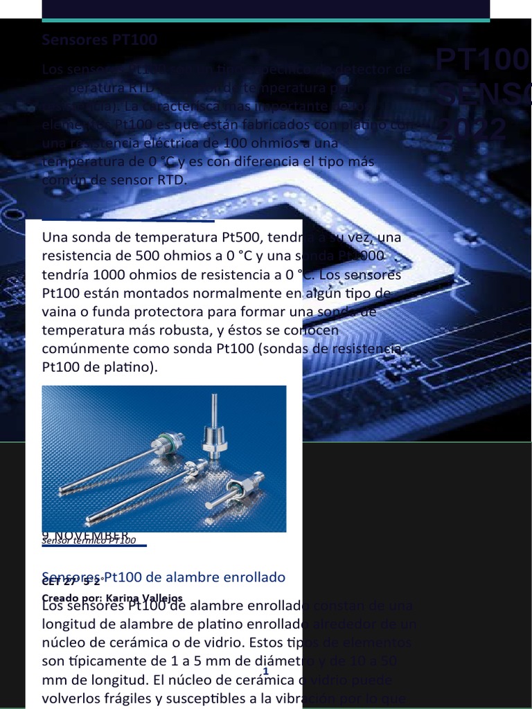 Las características y aplicaciones de los sensores Pt100 | PDF