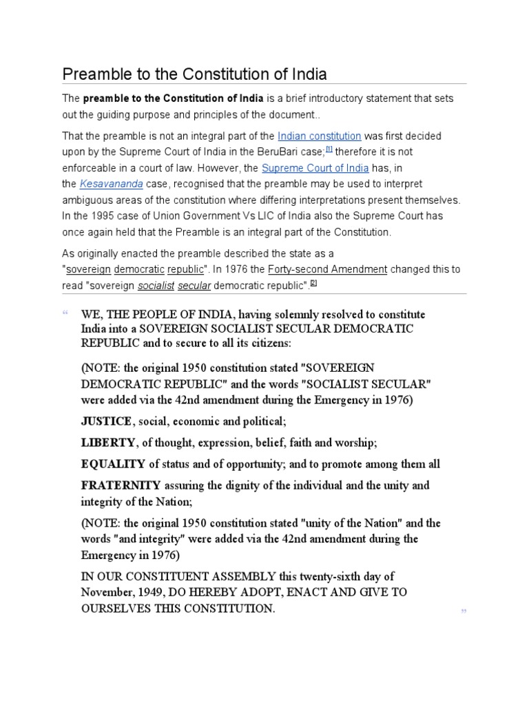 PREAMBLE | PDF | Public Law | Political Theories