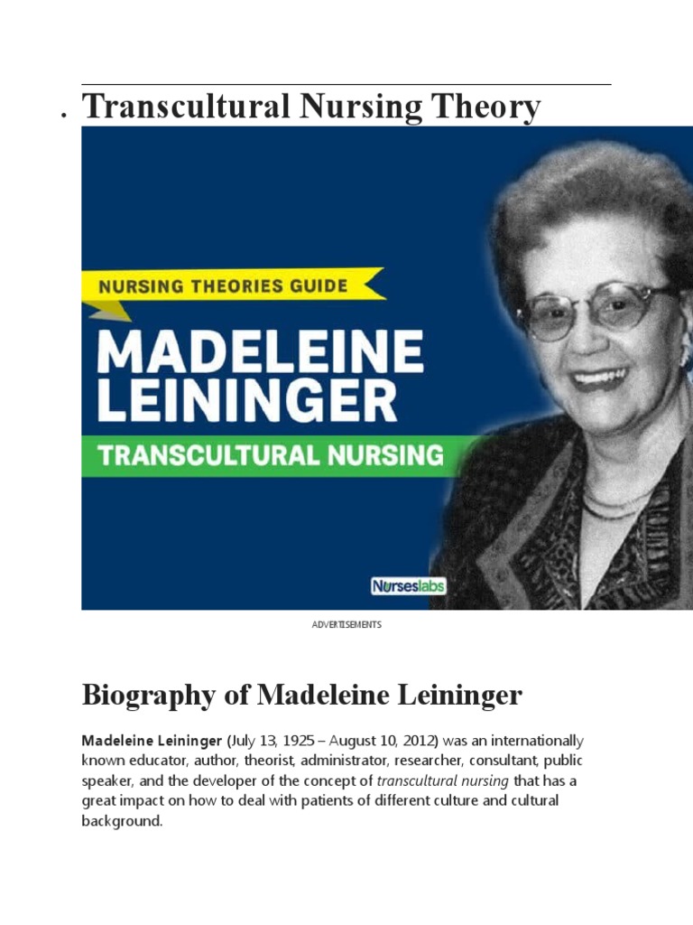 Transcultural Nursing Theory | PDF