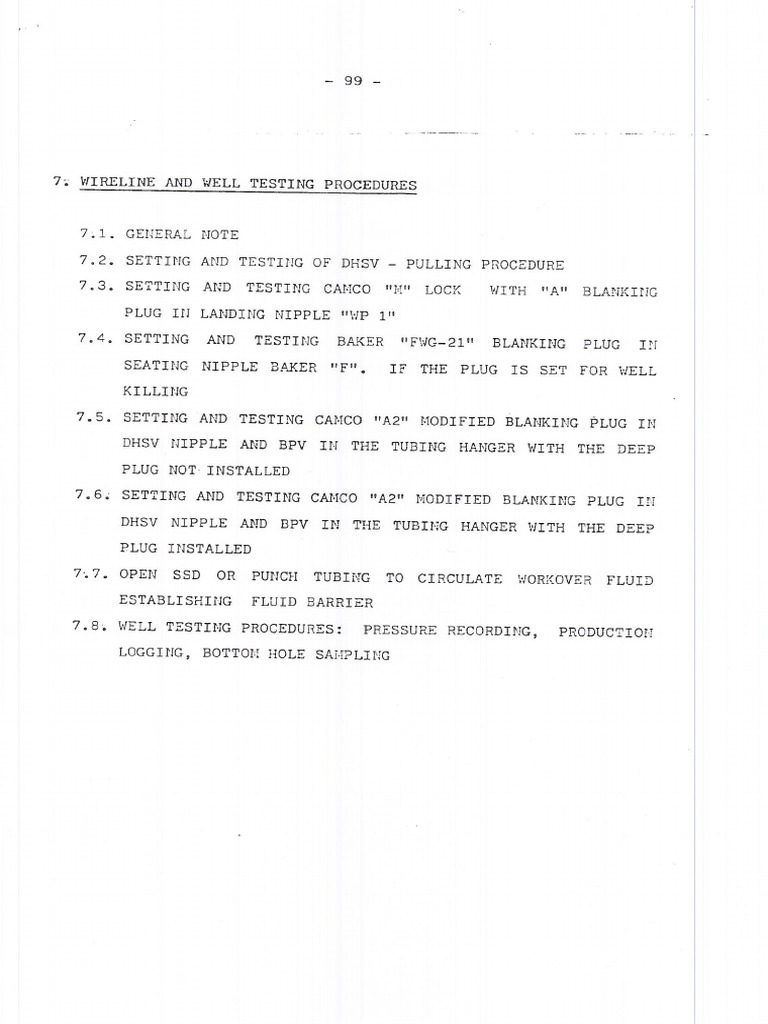 WL & Well Testing Procedure | PDF