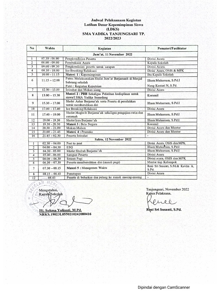 Rundown Acara LDKS | PDF