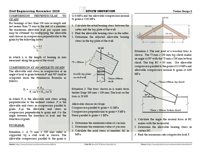Timber Design Review: Calculating Stresses, Bearing Capacities, and ...