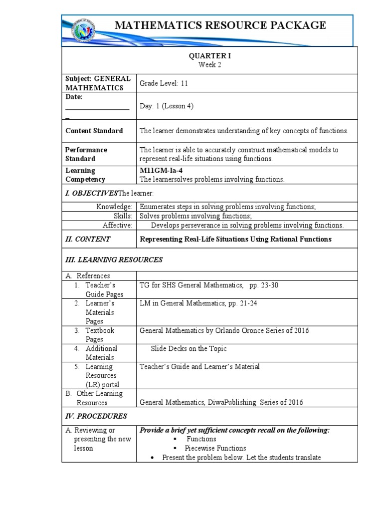 Week 2 Day 1 Pdf Function Mathematics Learning
