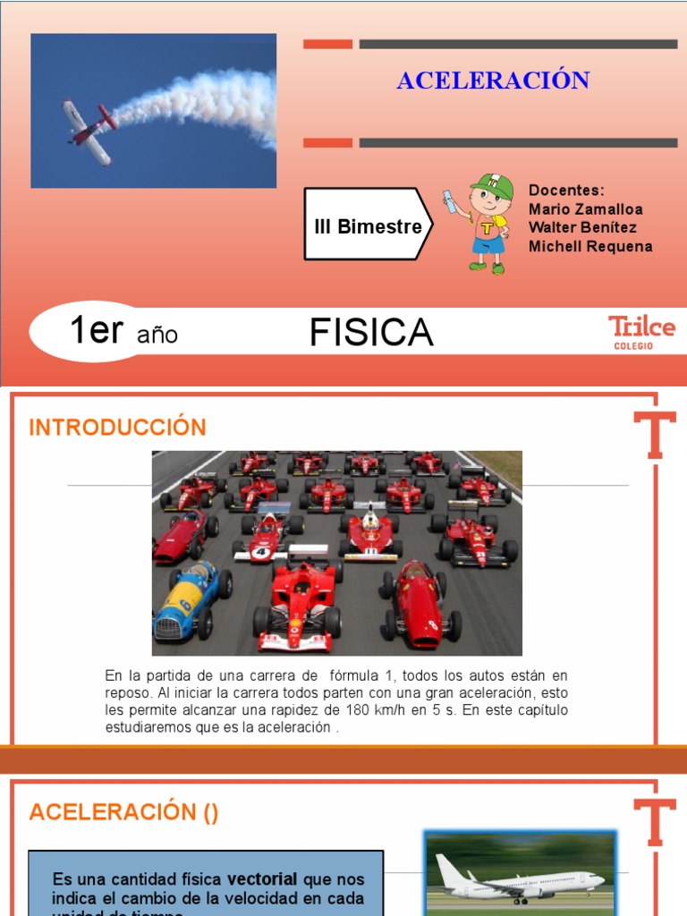 1ro Fisica Semana 2 Aceleracion | PDF | Aceleración | Velocidad