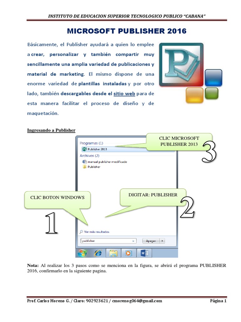 Manual de Microsoft Publisher 2016 | PDF | Software | Informática