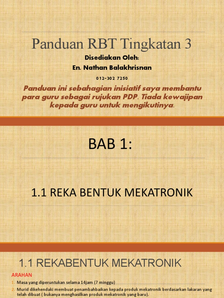 Panduan RBT Form 3 | PDF