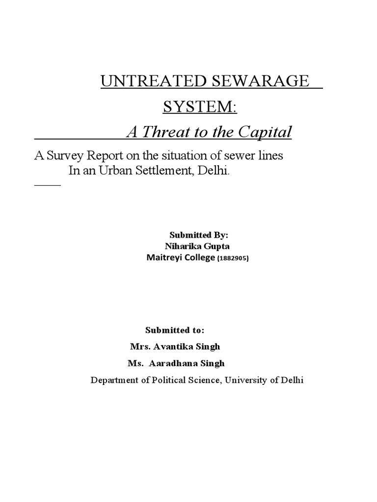 Survey Report | PDF | Sewage Treatment | Sewerage