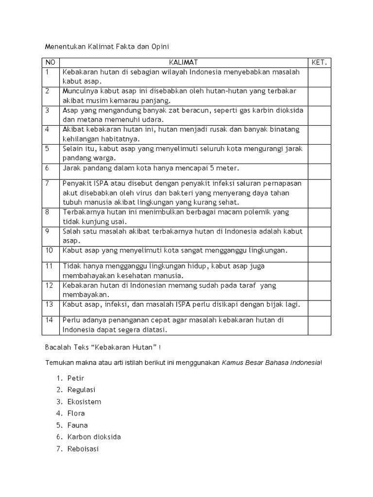 Fakta Opini Soal | PDF