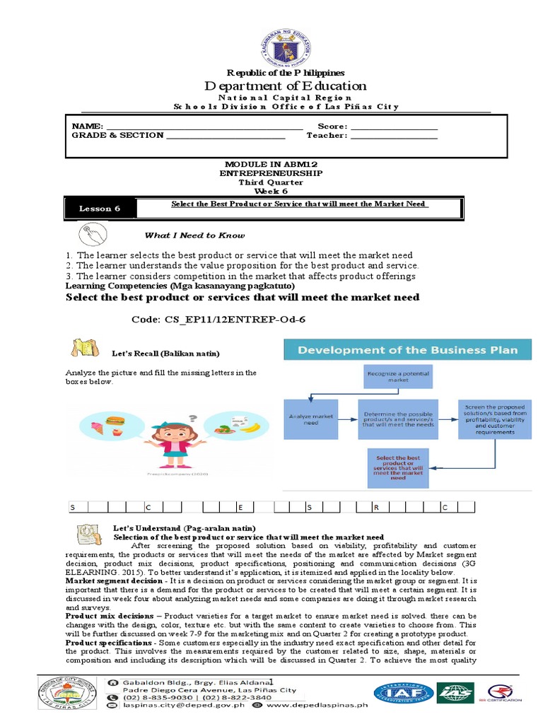 G12 Q1 Abm Entrep M 6 | PDF