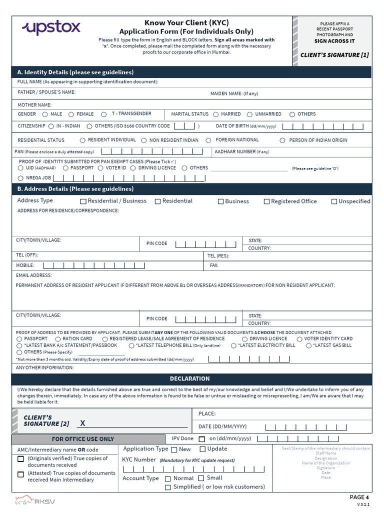 KYC Page | PDF | Identity Document | Government And Personhood