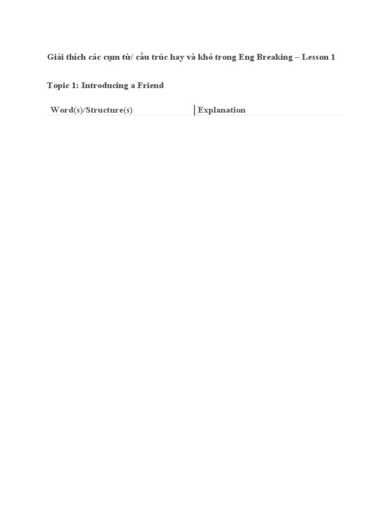 Eng Breaking - Lesson 1 | PDF