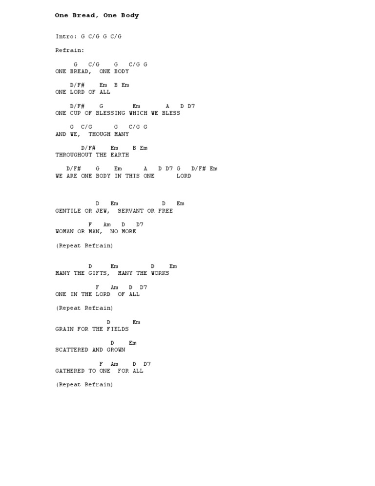 One Bread One Body | PDF