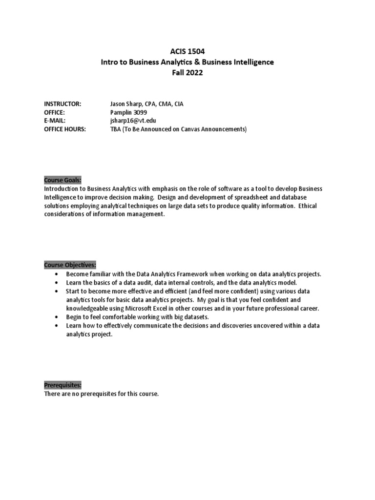 Course Syllabus - Fall 2022 - ACIS | PDF | Academic Dishonesty Course Syllabus - Fall 2022 - ACIS | PDF | Academic Dishonesty