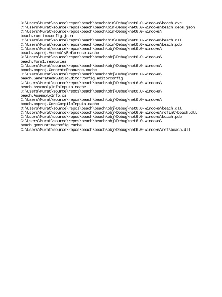 Beach Csproj FileListAbsolute | PDF