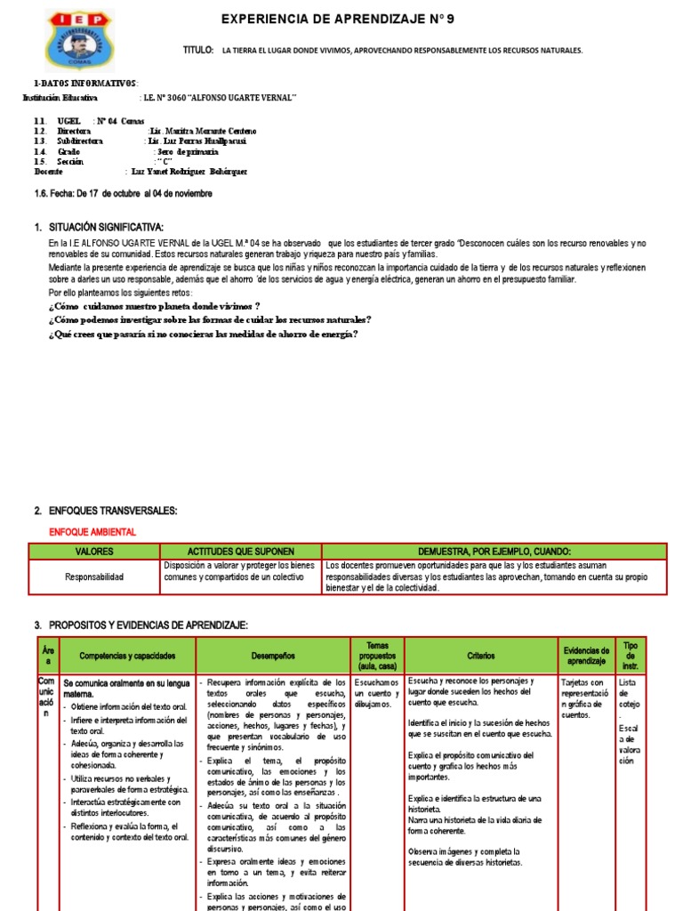 3° - GRADO - EXPERIENCIA - DE - APRENDIZAJE - N°09 (1) (Reparado) | PDF | Geometría | Aprendizaje