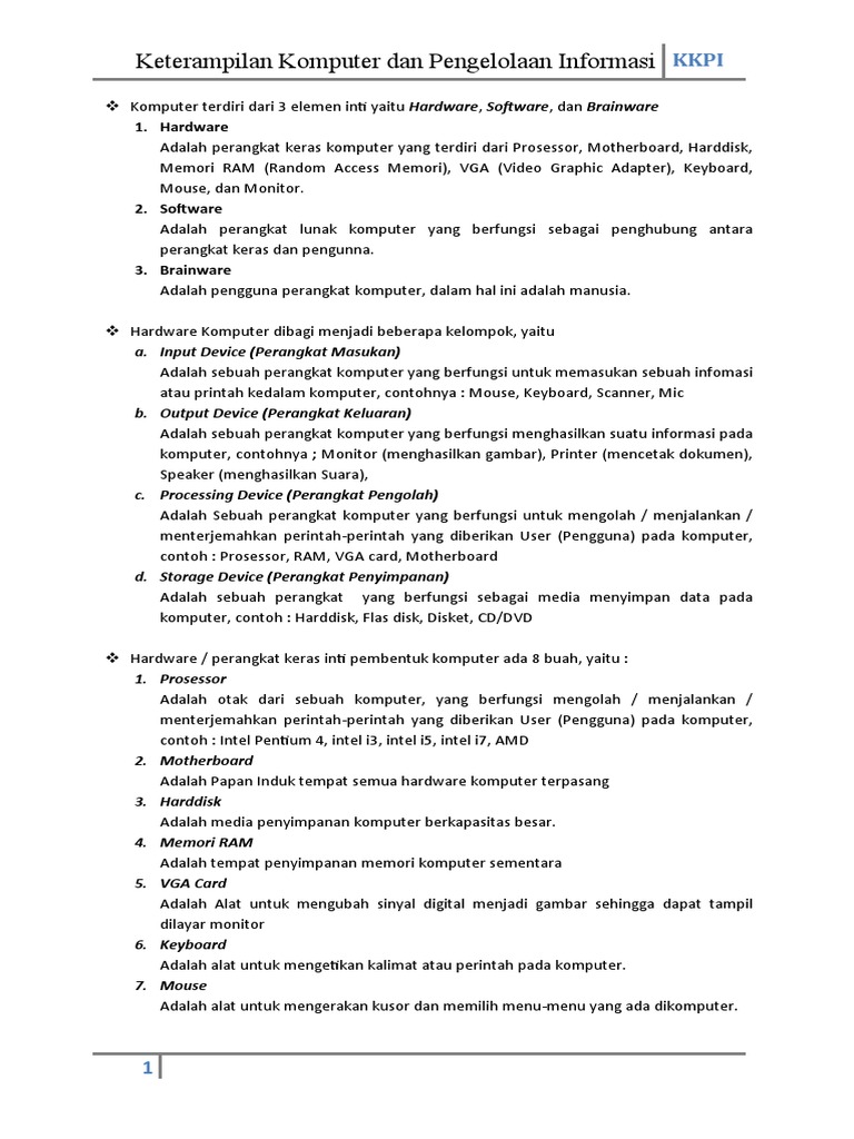 Modul Komputer Umum | PDF