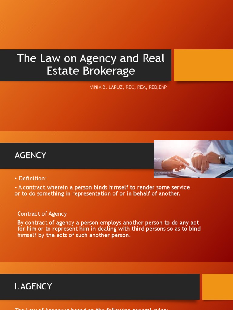 Agency Law in Real Estate Brokerage | PDF | Sales | Fiduciary