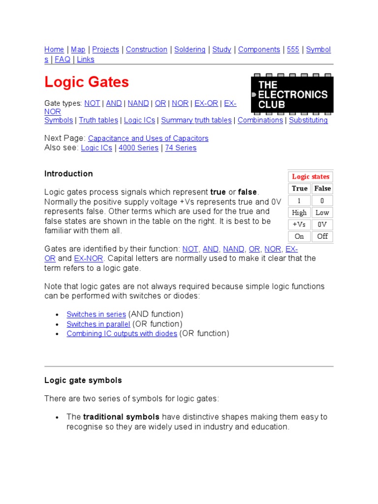 Logic Gates: Gate Types | PDF | Logic Gate | Electronic Circuits