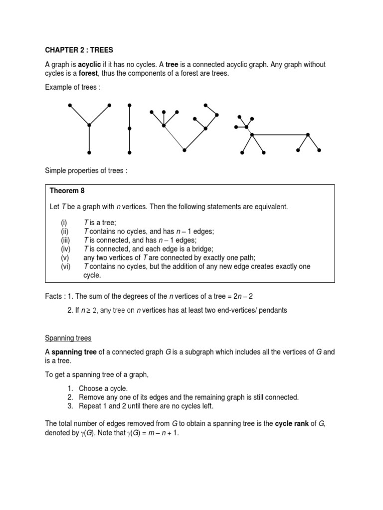 Trees and Graphs: Spanning Trees, Minimum Spanning Trees | PDF | Mathematical Concepts | Applied ...