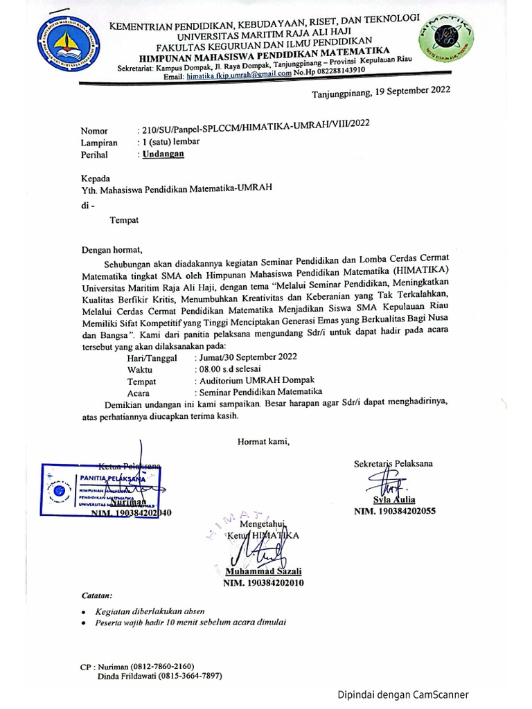 210 - Undangan SP MHSW | PDF