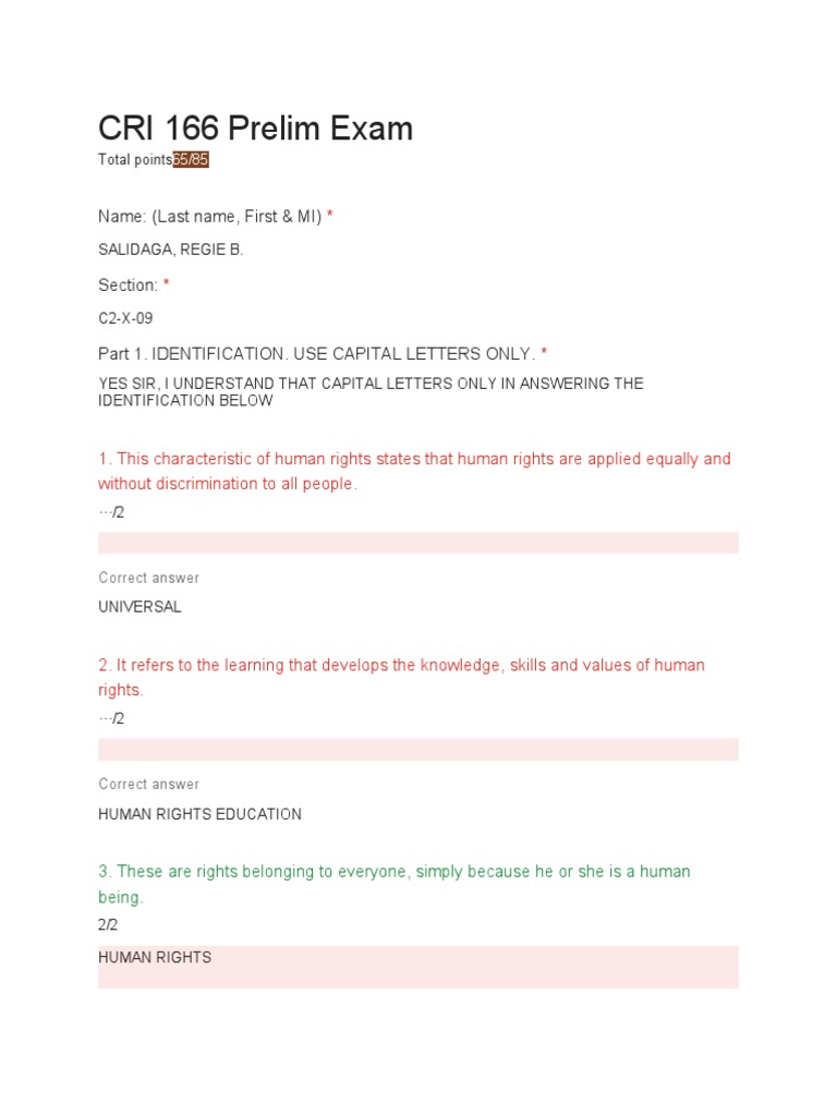 CRI 166 Prelim Exam | PDF | Due Process | Probable Cause