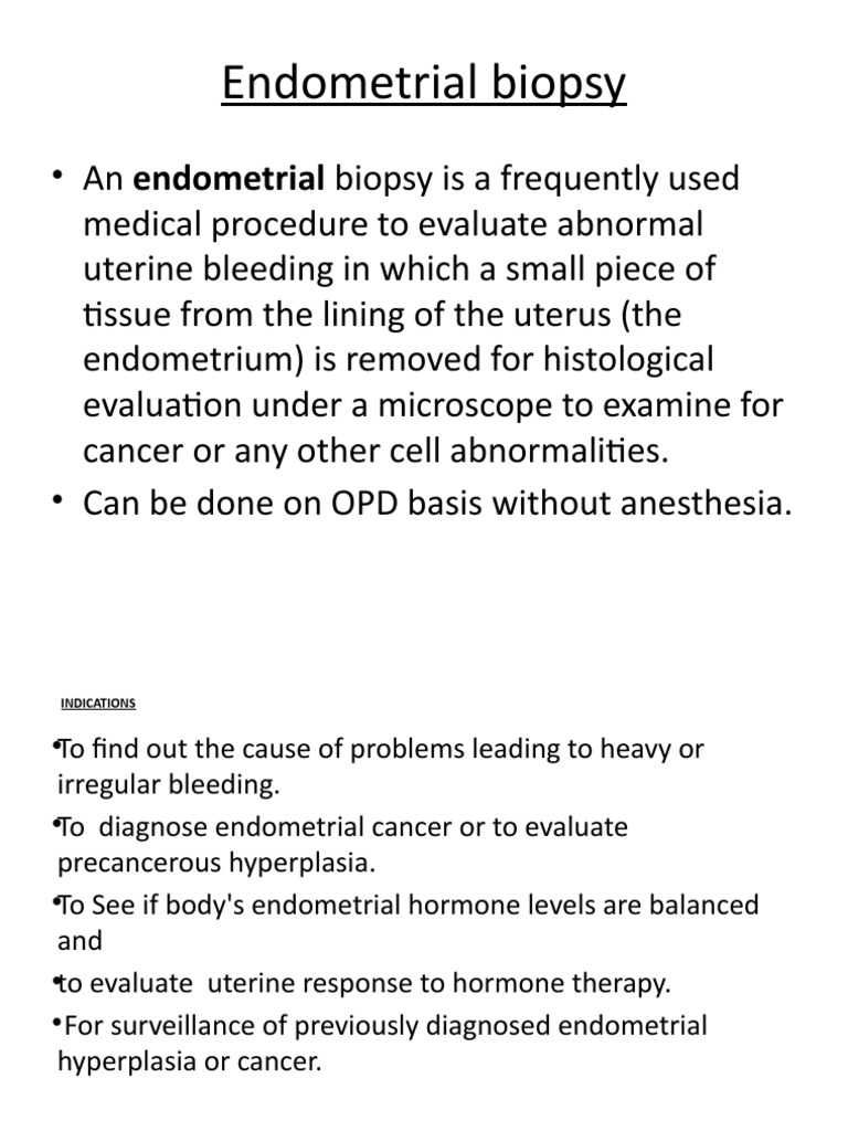 Endometrial Biopsy | PDF | Uterus | Mammal Female Reproductive System