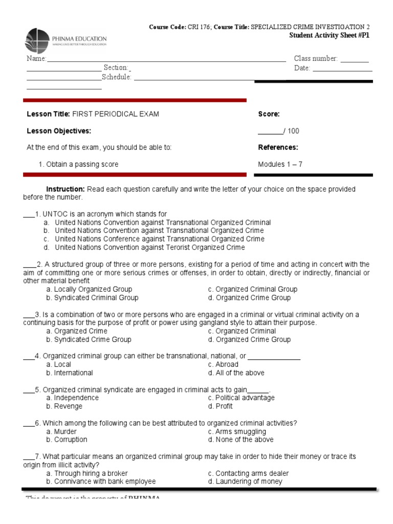 SAS 1st Periodical Exam | PDF | Organized Crime | Sicilian Mafia