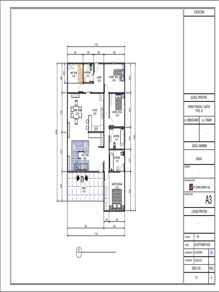 Denah Rumah Tinggal Type B | PDF