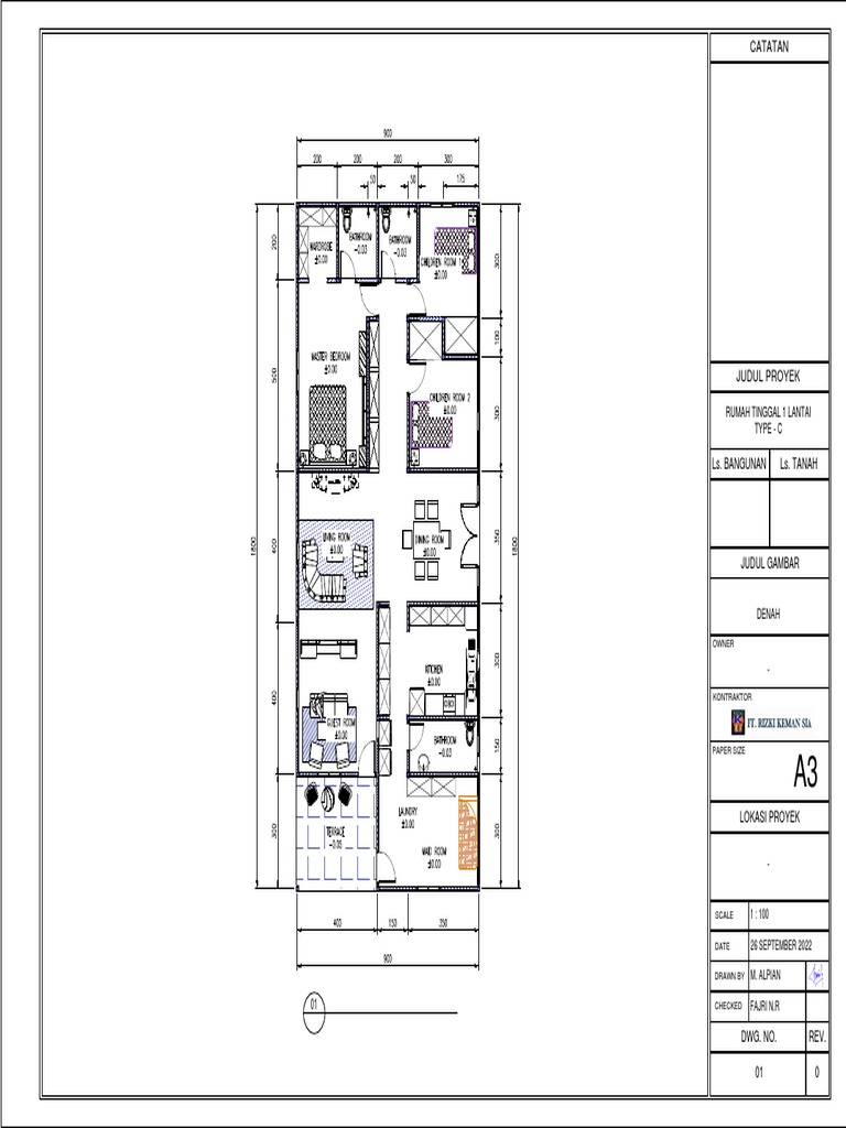Layout Denah Type - C | PDF