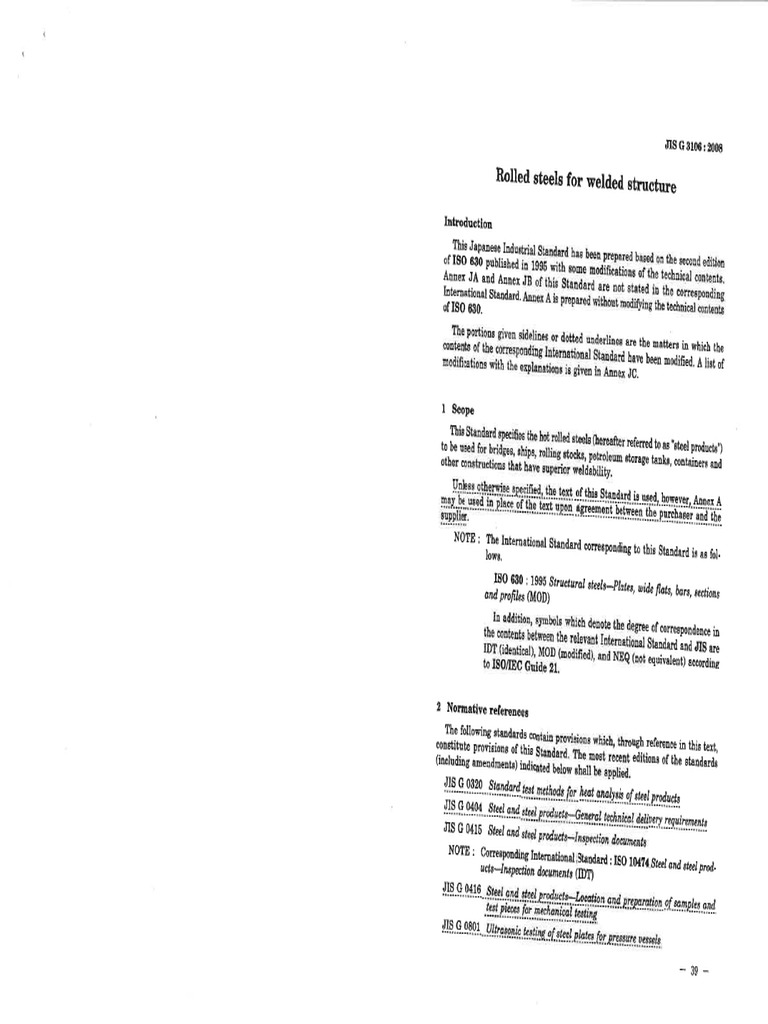 Jis G 3106 | PDF