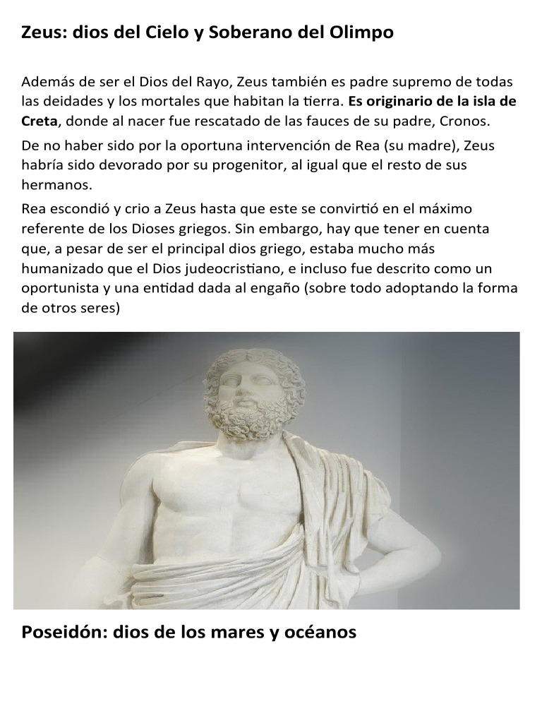 Los dioses del Olimpo: Zeus, rey de los dioses y soberano del universo ...