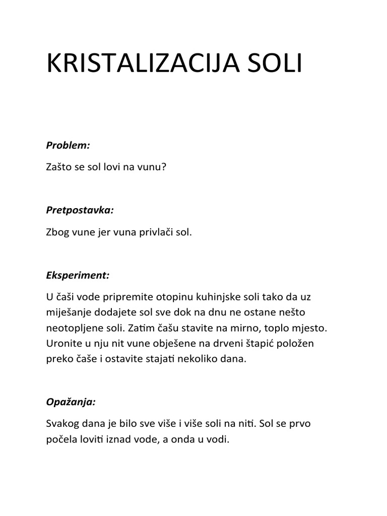 Kristalizacija Soli | PDF