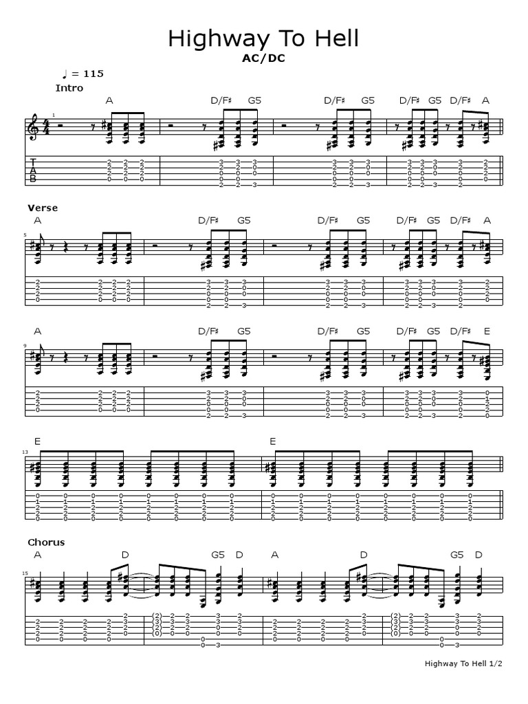 Highway To Hell - Rockschool Guitar Hot Rock Grade 2 | PDF | Rock Music ...