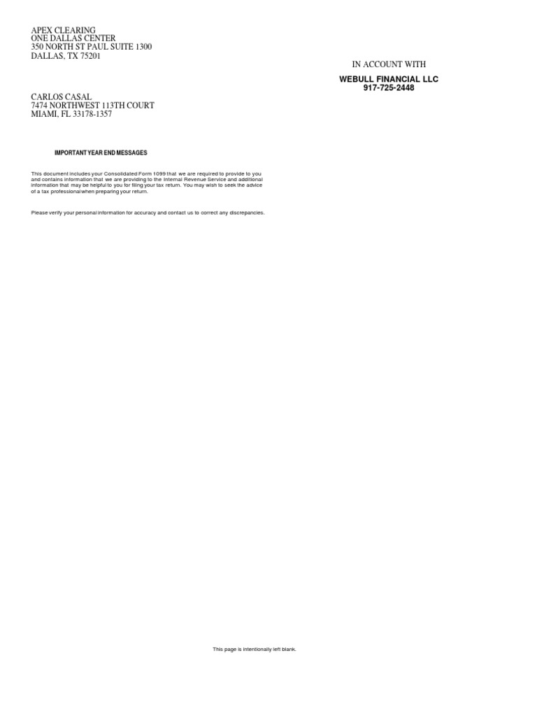 Webull Tax Document | PDF | Income Tax In The United States | Taxes