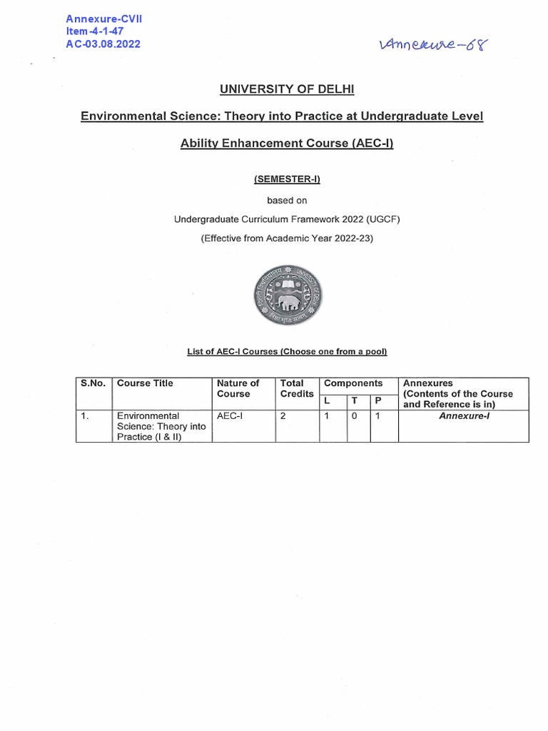 Evs Syllabus 2022-23 | PDF | Biodiversity | Conservation Biology