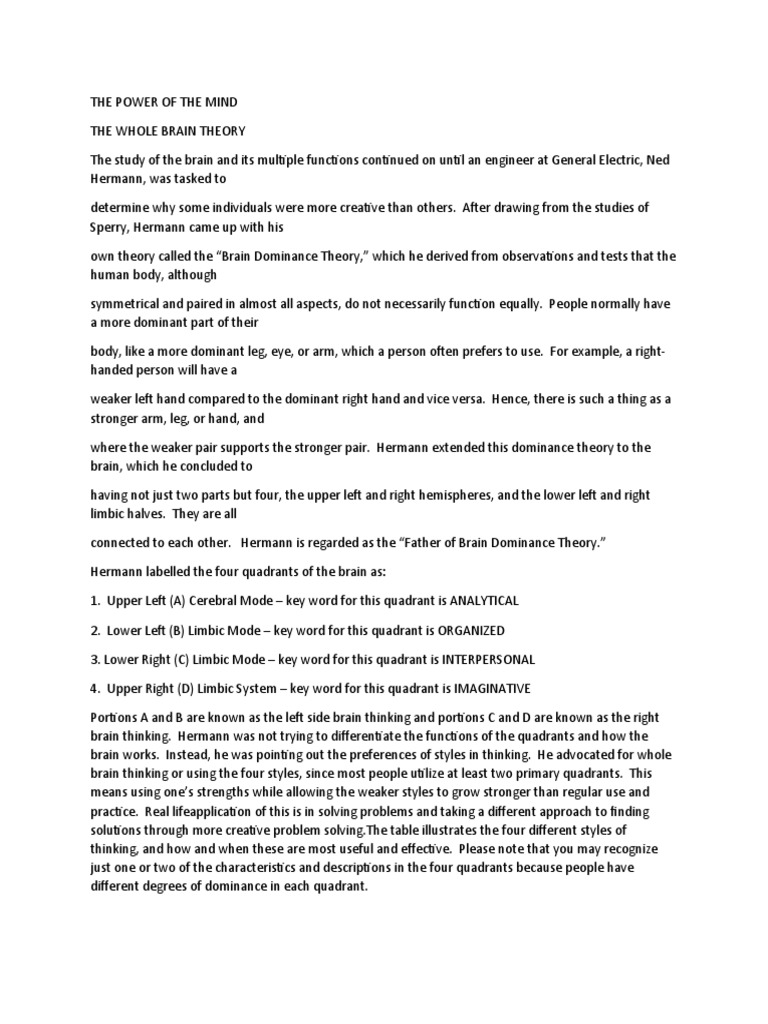 The Power of The Mind | PDF | Thought | Mind