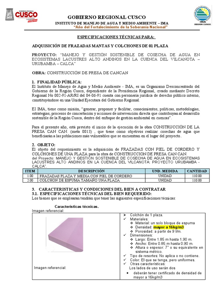 Ee TT de Colchones y Frazadas Con Piel de Duraznoen Obra | PDF
