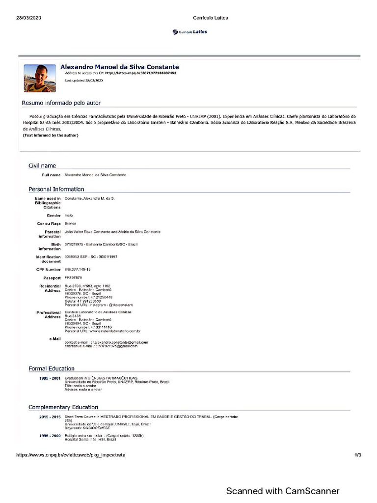 Curriculo Lattes | PDF