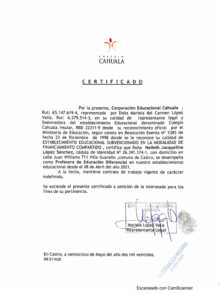 Certificación de Contrato | PDF