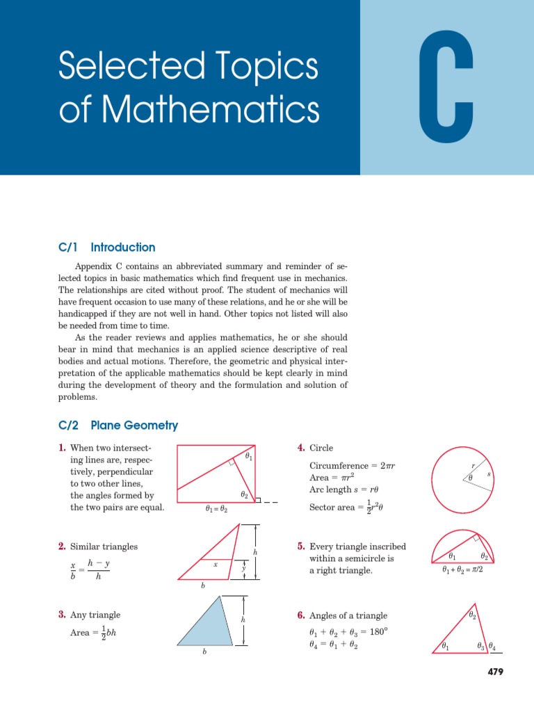 Selected Topics of Mathematics | PDF | Euclidean Vector | Triangle