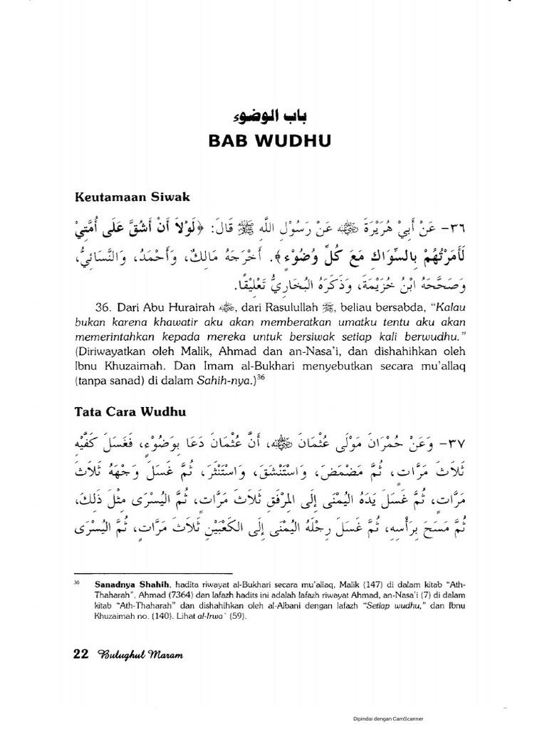 Makalah Hadits Bab Wudhu | PDF