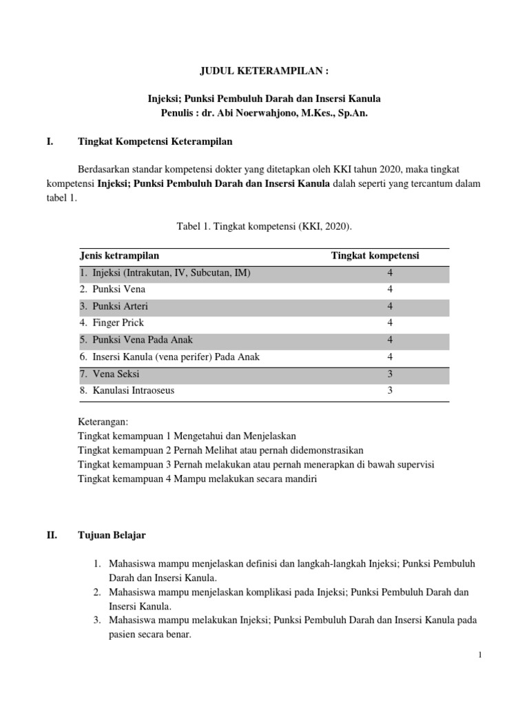 ANESTESI 1 Injeksi Dan Punksi | PDF
