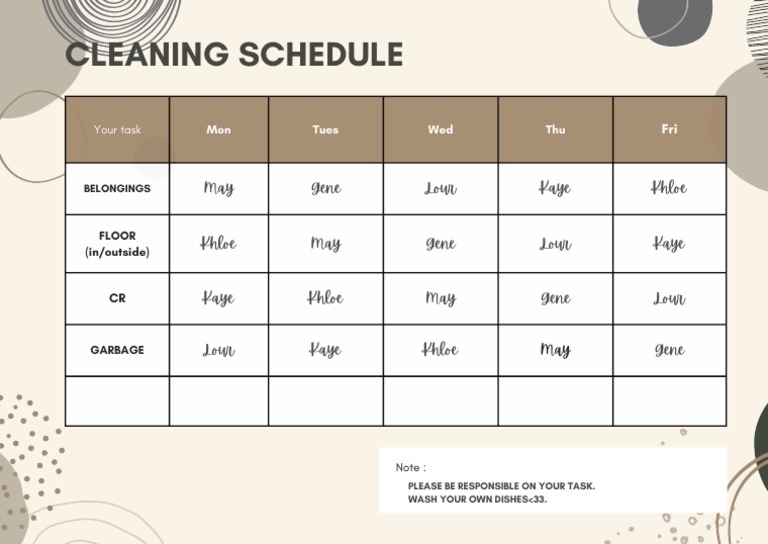 Beige Brown Simple Class Schedule Timetable | PDF