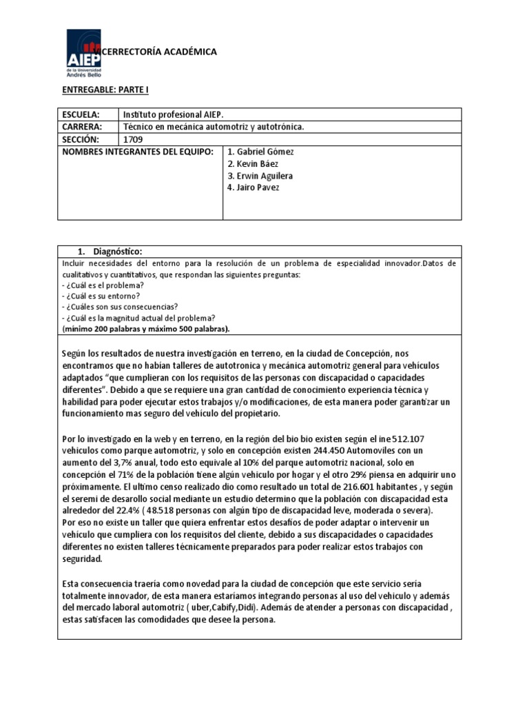 Avance Proyecto de Especialidad Aiep | PDF | Invalidez | Cliente