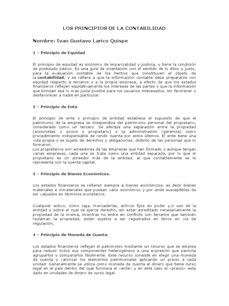 Principios de La Contabilidad | PDF | Contabilidad | Devengo