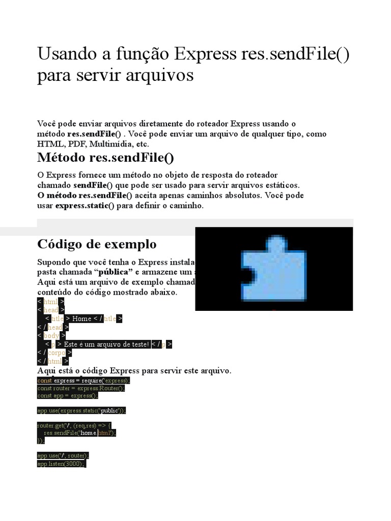 Usando res.sendFile() no Express | PDF