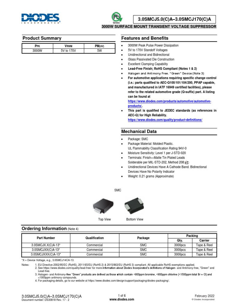 3 0SMCJ5 0ca-3 0smcj170ca | PDF