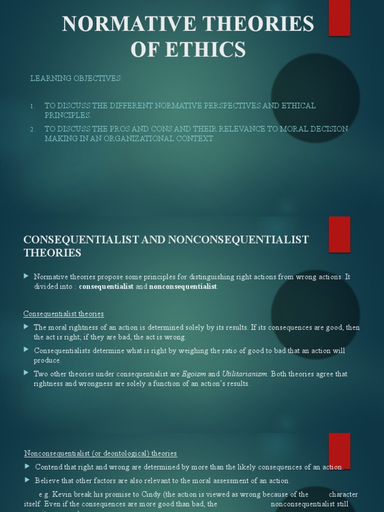 Normative Ethics Theories Guide | PDF | Psychological Egoism ...