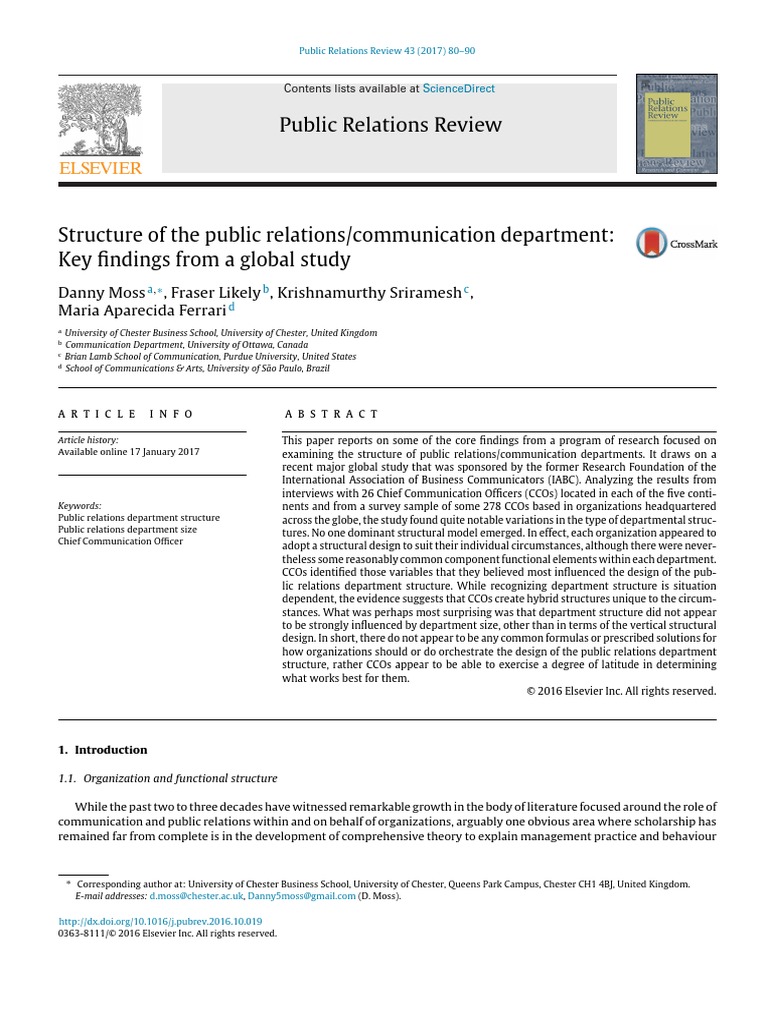 Public Relations Review: Danny Moss, Fraser Likely, Krishnamurthy Sriramesh, Maria Aparecida ...